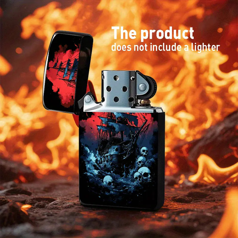 Metal Pirate Ship & Skulls Lighter - Canvape.com