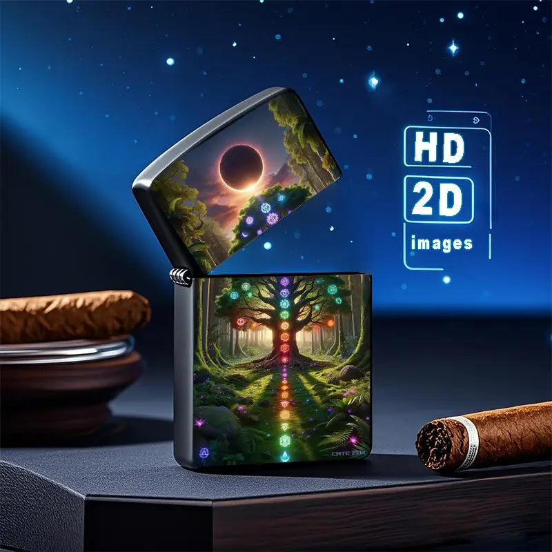 2D Forest Chakra Symbols Lighter Shell - Canvape.com