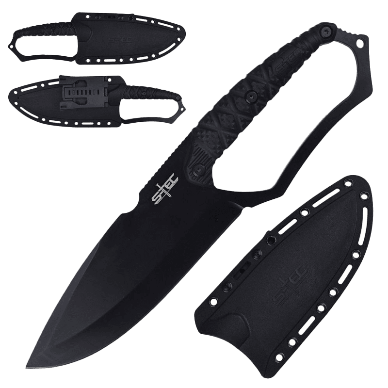 S-TEC - 10″ Dark Eclipse Fixed Blade Knife w/ ABS Sheath - Canvape.com