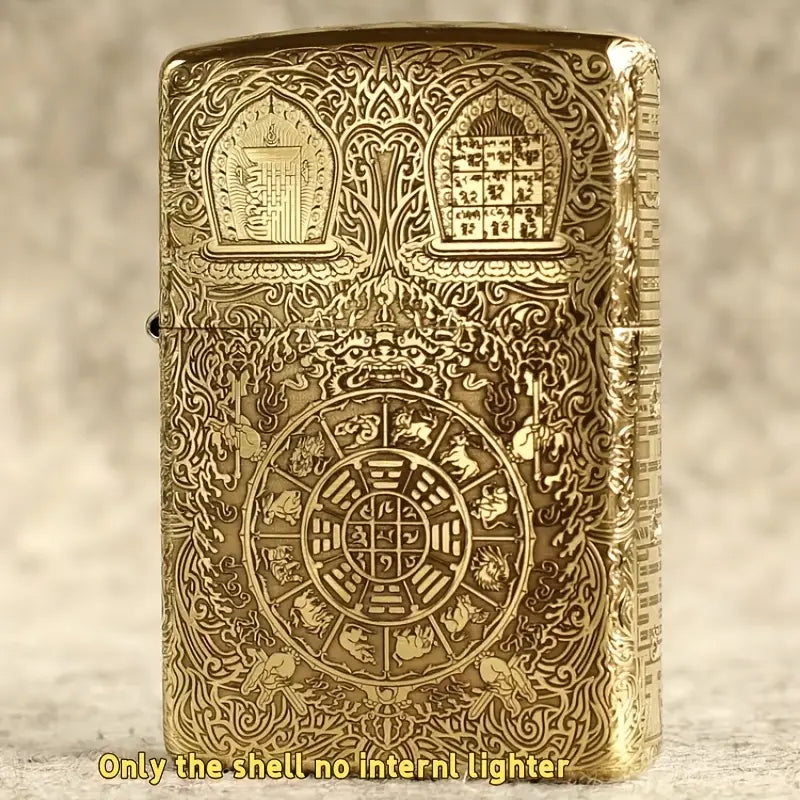 Engraved Nine Palaces and Bagua Diagram Flip Cover Lighter Shell ...