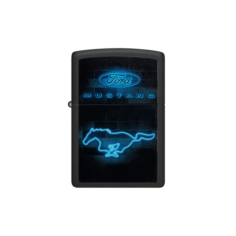 Zippo Lighter - Neon Ford Mustang Logo - Canvape.com